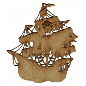 Pirate Ship MDF Wood Shape style 3 for arts and crafts